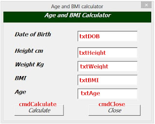 Excel VBA Userform to Calculate Age and BMI - BMI Formula