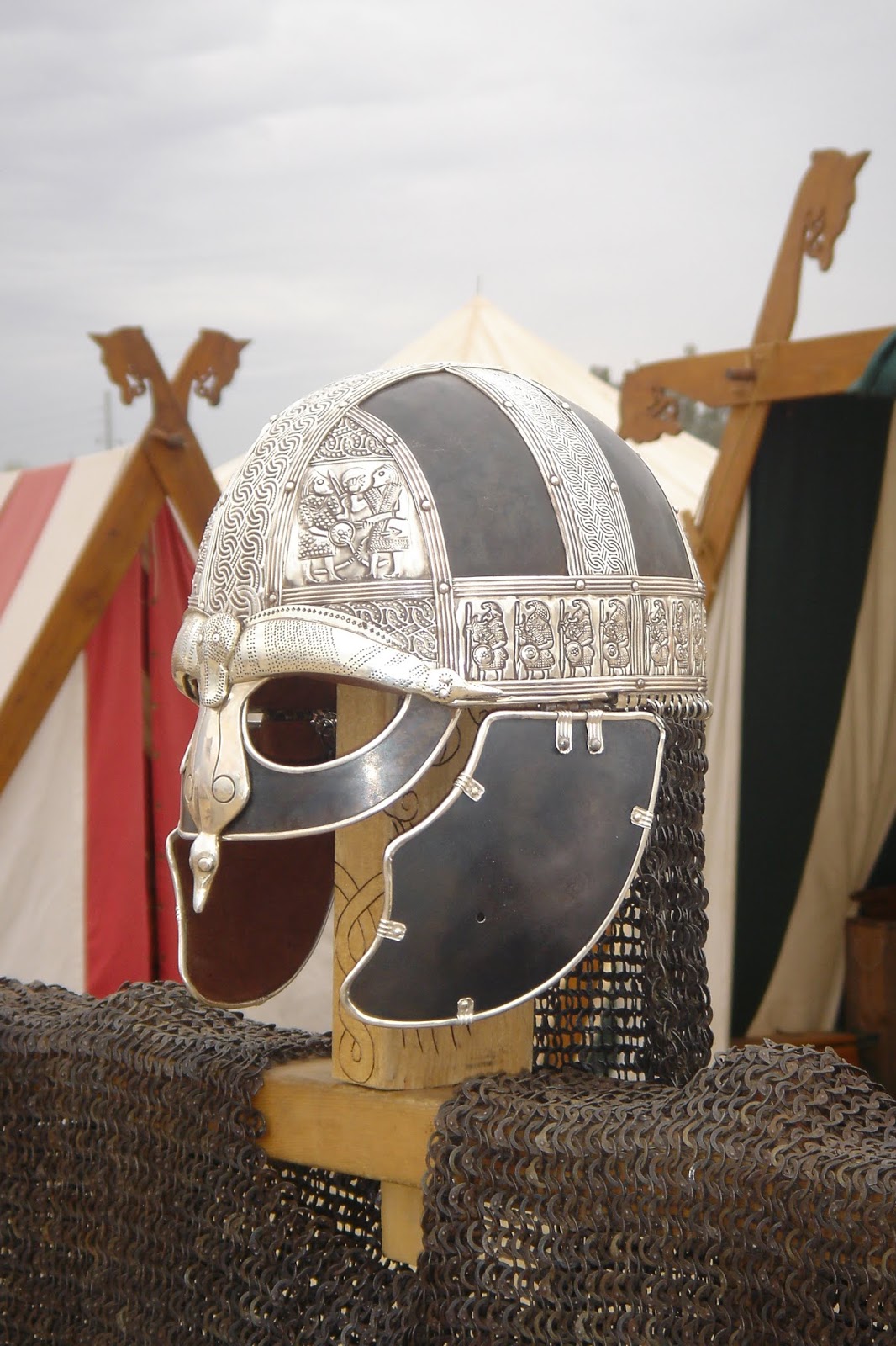 Diligent Dwarves: Things I've made: Tale of the two Vendel helmets