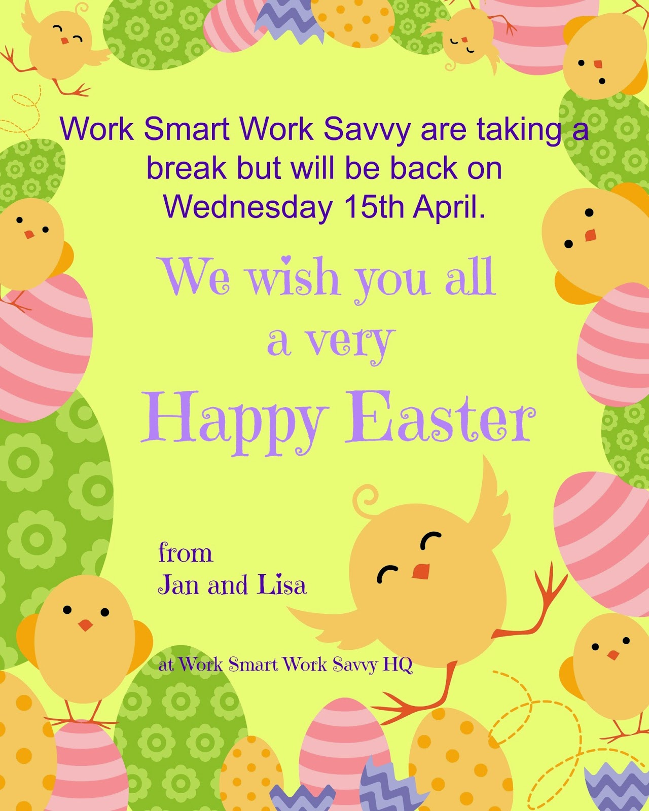 Work Smart Work Savvy: Happy Easter