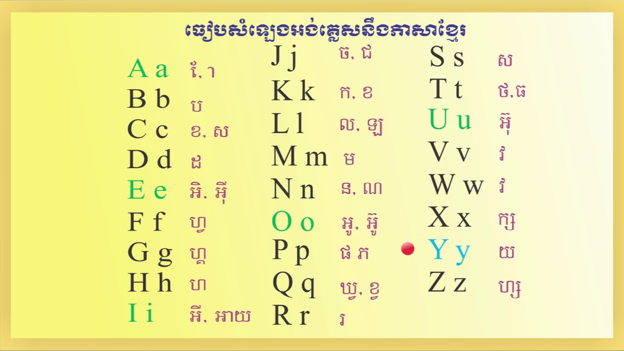 Consonants English To Khmer Have Video