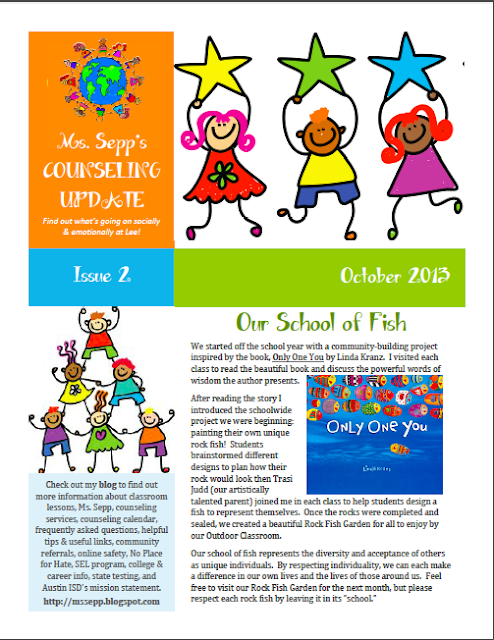 Ms. Sepp's Counselor Corner: October Newsletter, Issue 2