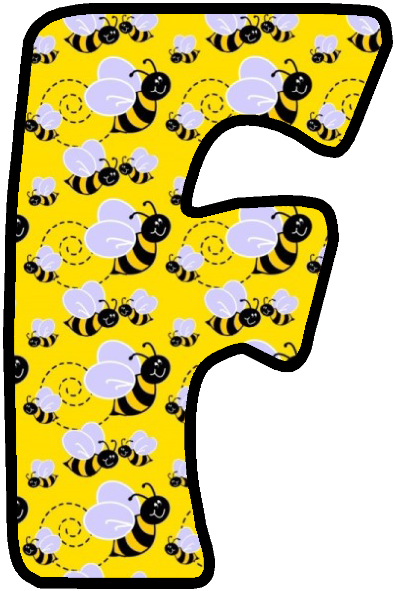 Abecedario de Abejas en Fondo Amarillo. Yellow Alphabeth with Bees ...