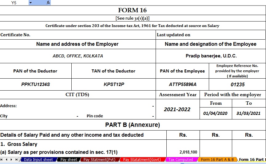 Why indispensable Form 16? Download Auto fill Income Tax Master of Form ...
