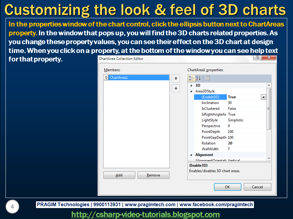 Sql server, .net and c# video tutorial: 3D Charts in ASP.NET