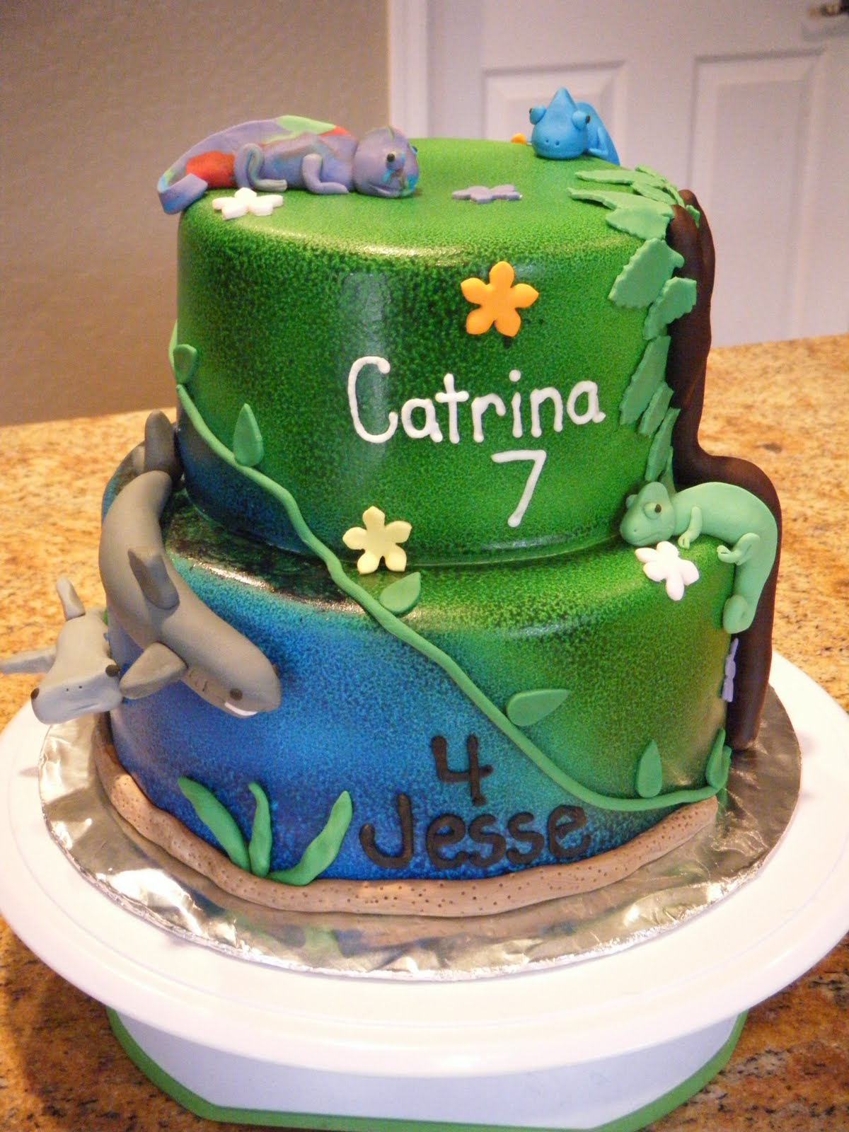 Cassy's Cakes: Shark/Chameleon Cake