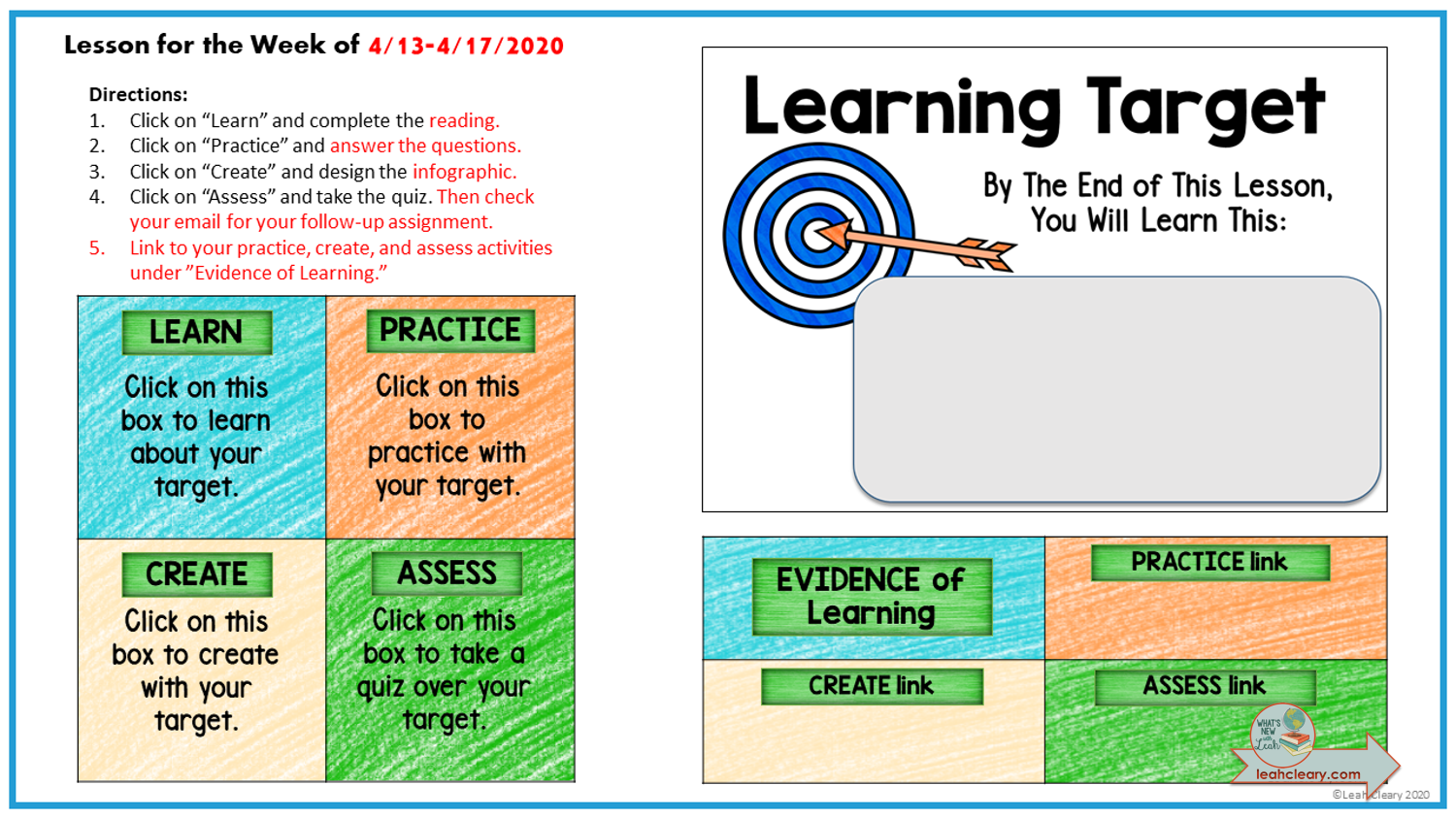 A Template for Distance Learning - Leah Cleary