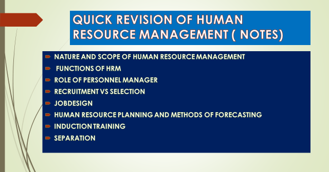 ECONOMICS,COMMERCE AND MANAGEMENT: quick revision of human resource ...
