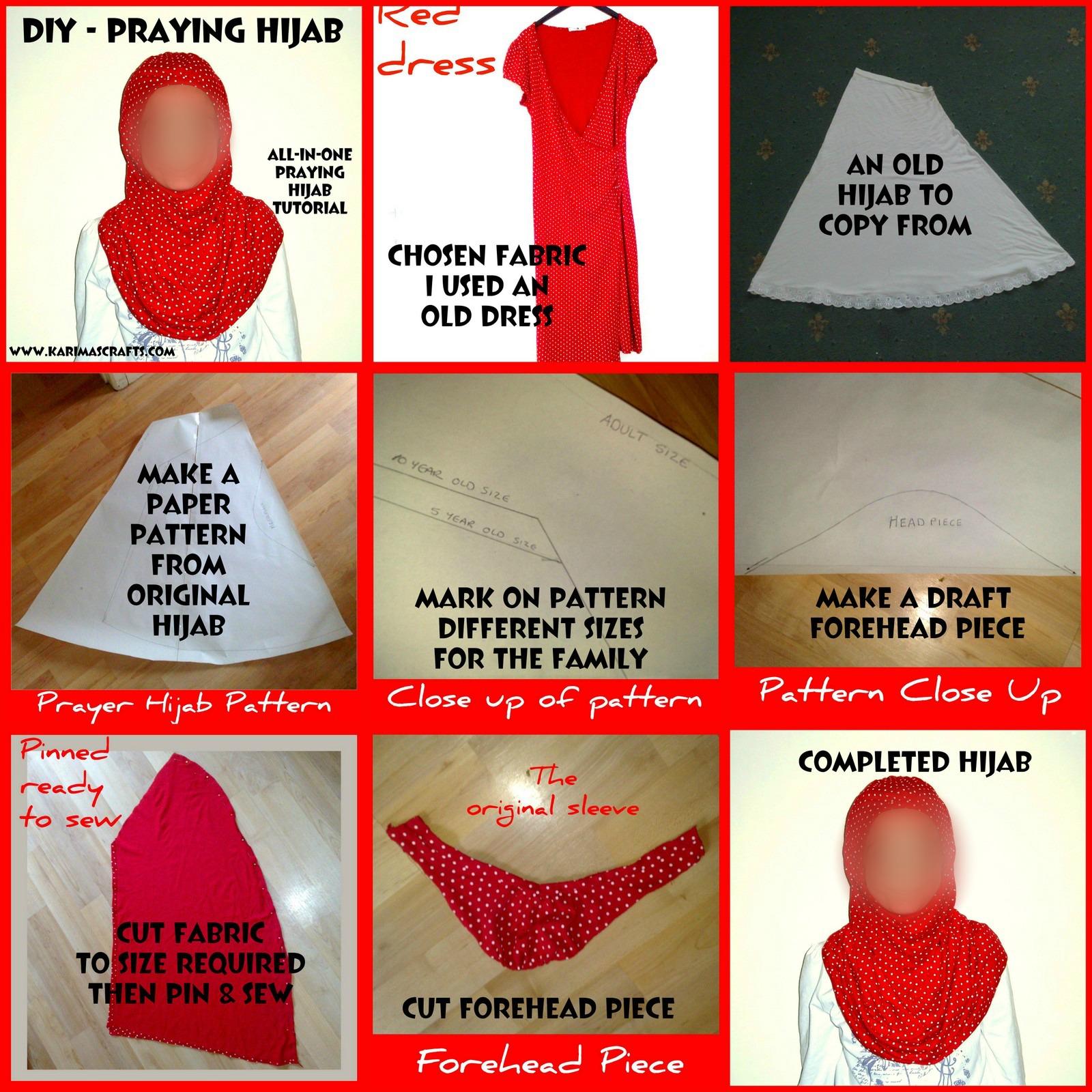 Karima's Crafts: DIY - Praying Hijab Tutorial
