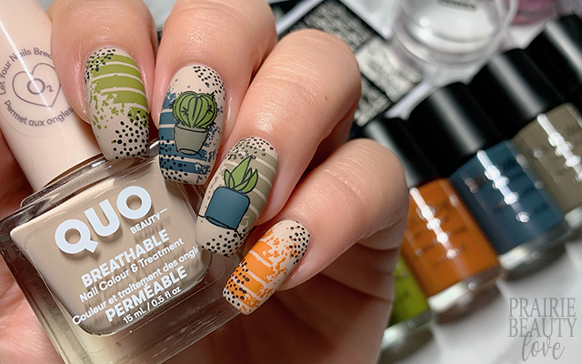 NAIL ART: Muted Abstract Grunge Cactus Nails - Prairie Beauty