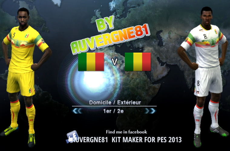 pes-modif: PES 2013 Mali home and away kits for CAN 2017 by Auvergne81