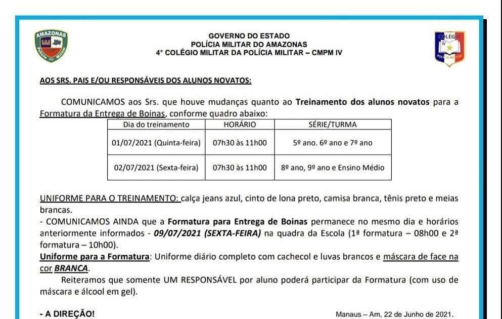 COLÉGIO MILITAR DA POLÍCIA MILITAR - CMPM IV/PMAM