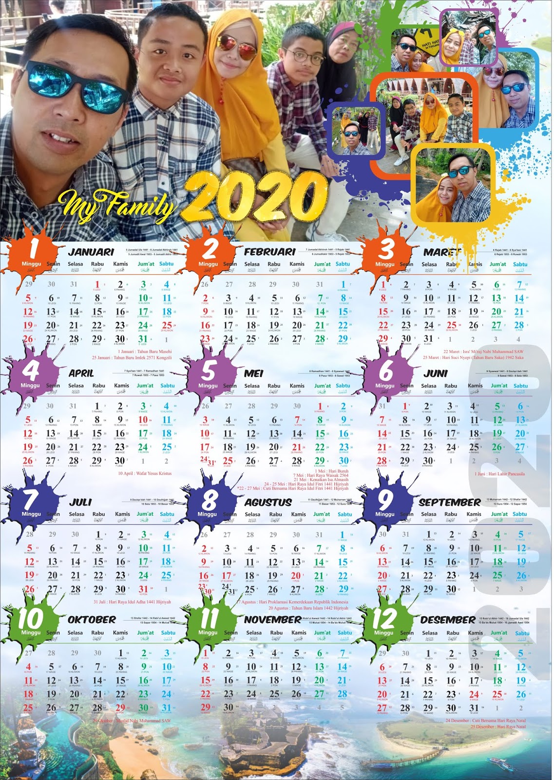 Desain Kalender Dinding 2020 Format 12 Bulan dengan CorelDRAW ...