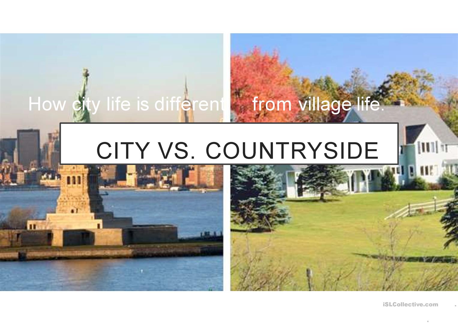 WHICH ONE DO YOU CHOOSE? LIVING IN A BIG CITY OR IN THE COUNTRY? WHY?