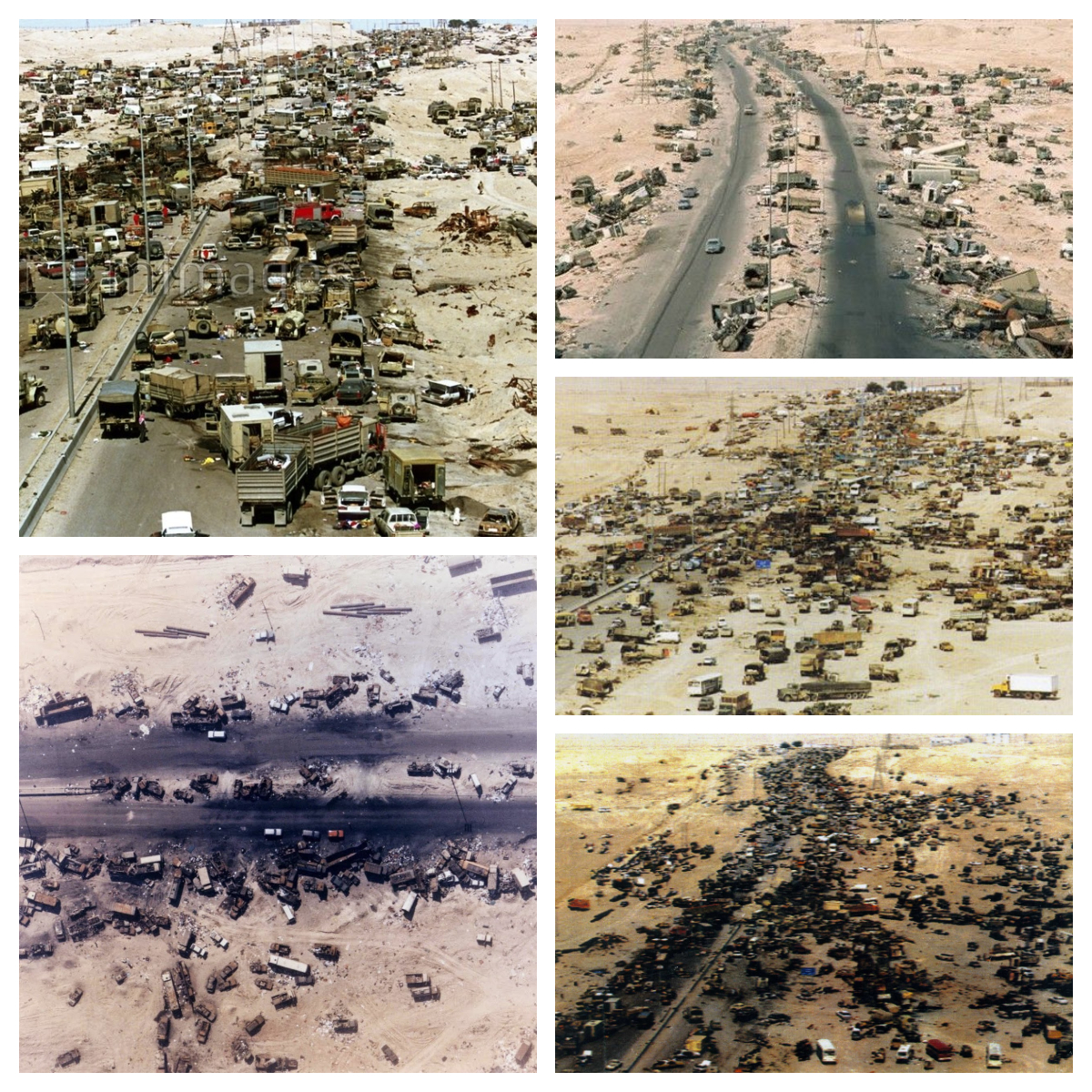 DETECTIVES DE GUERRA: Escenas de "Highway of Death". Irak 1991