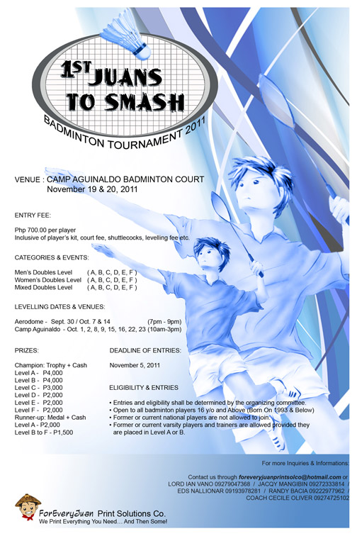 Love Ko Badminton: 1st Juans to Smash Badminton Tournament at Camp ...