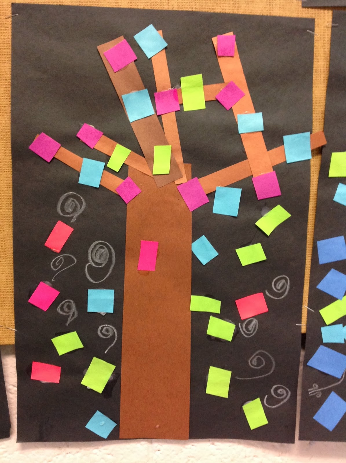 The Artsy Fartsy Art Room: Kindergarten and 1st Grade Windy Day Trees