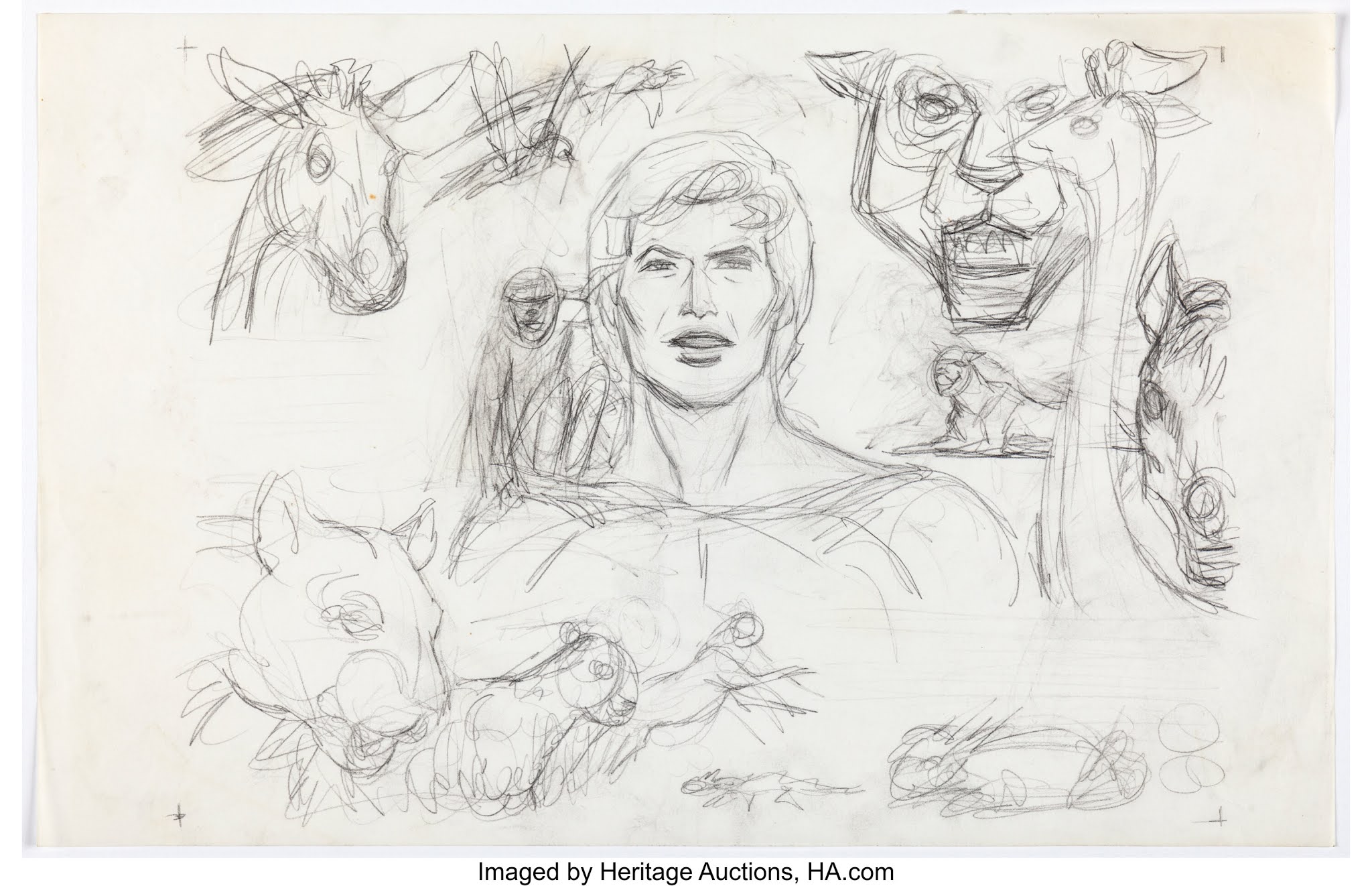 Pop Culture Safari!: Comic Art: Original Tarzan sketches by Russ Manning