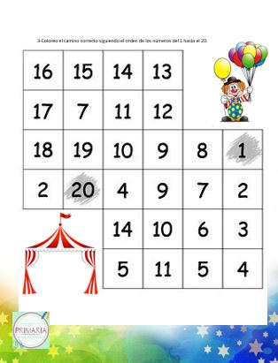 Números hasta el 20.