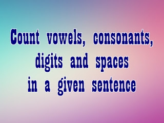 write a program in Java to input a line to Count the Number of vowels ...