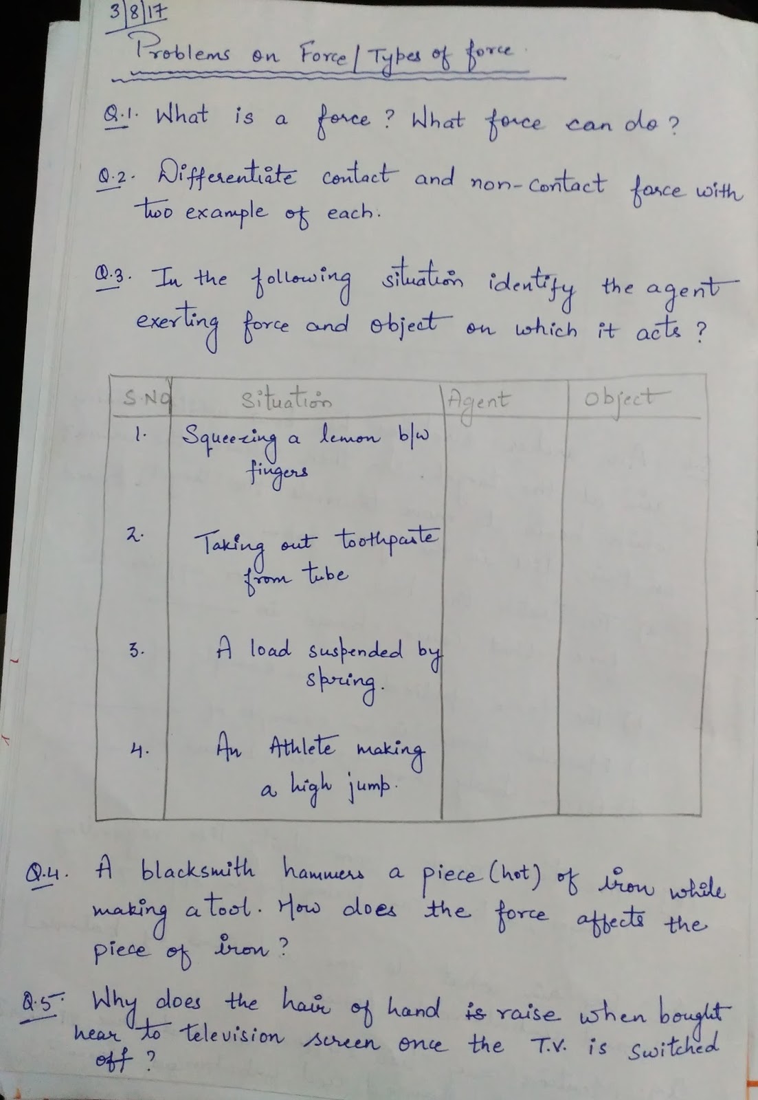 APS, Golconda | Priyanka Gupta: CLASS 9 / WORKSHEET ON FORCE AND TYPES ...