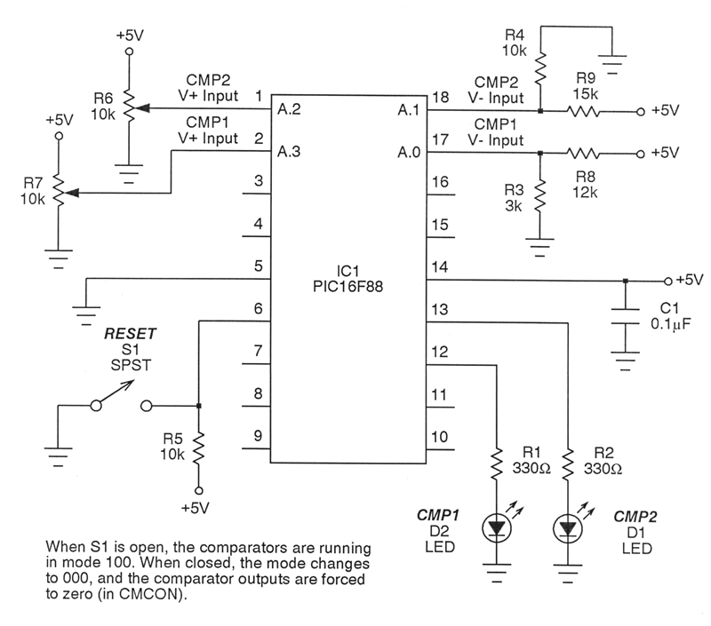 PIC Projects in Pascal: PIC Tutorial 5: Analog Comparators