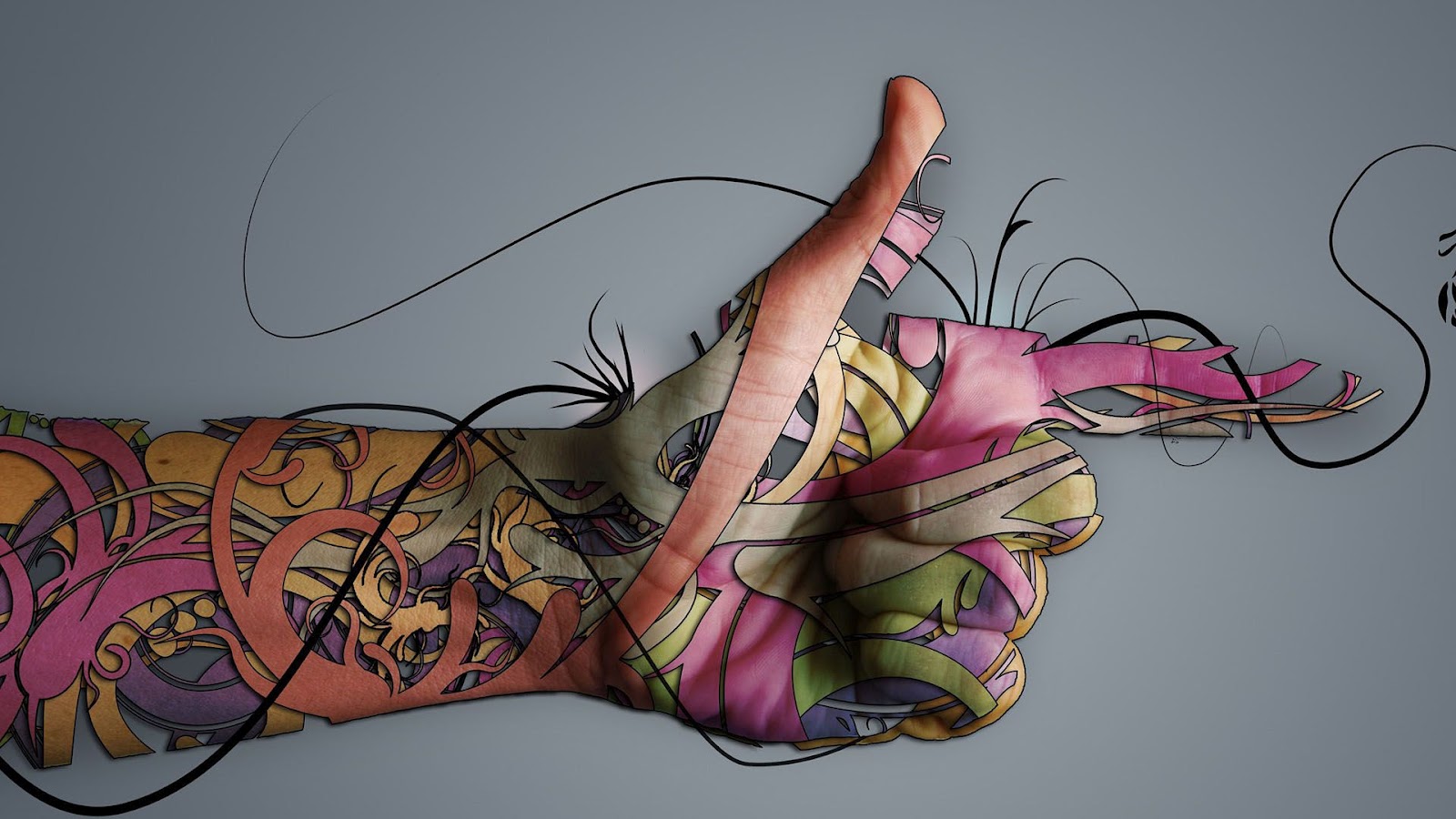 Abstract Hand Vectors - Mystery Wallpaper