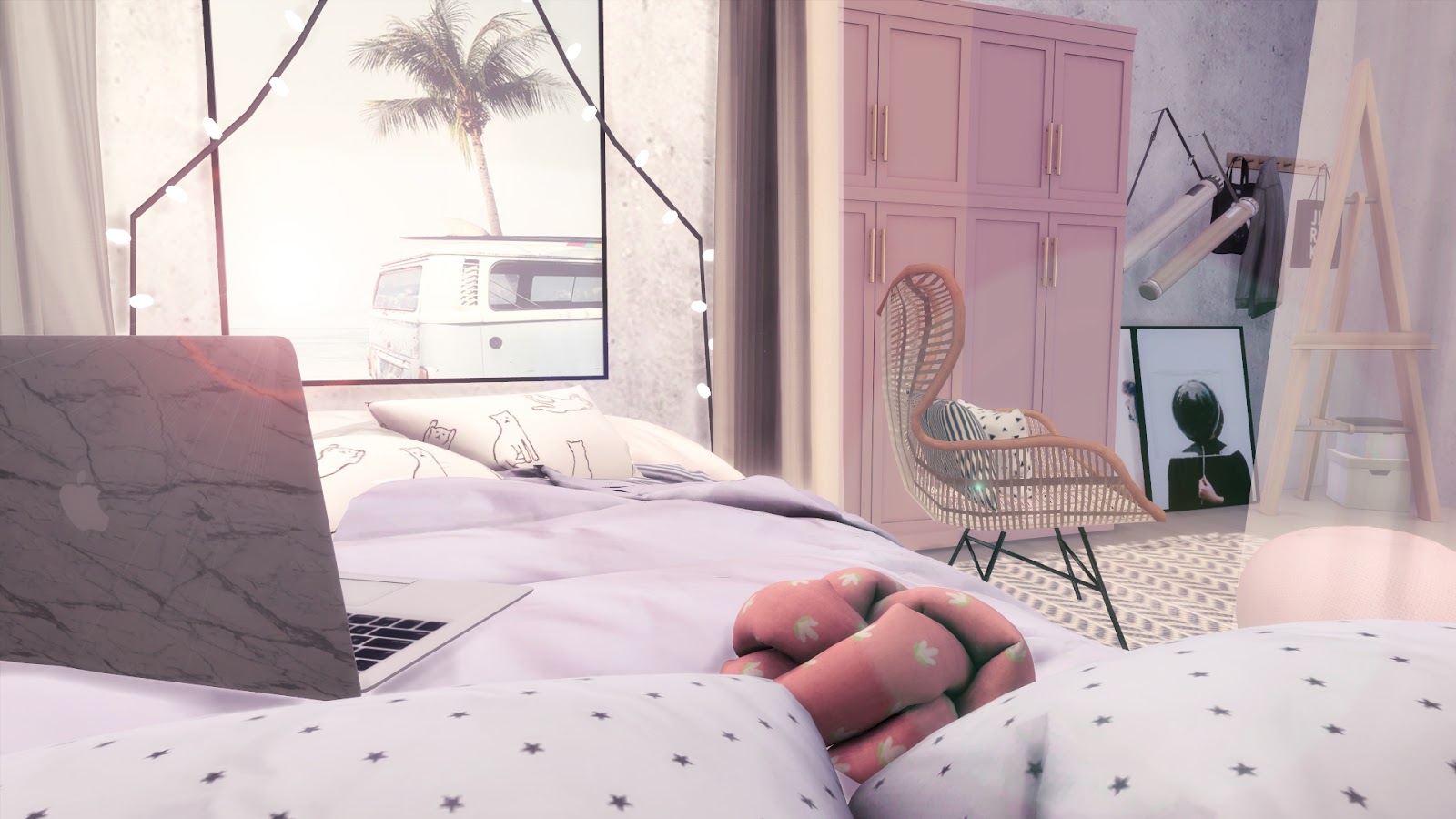 Sims 4 - ARTIST TEENAGER - INSTA BEDROOM DL + CC - Bárbara Sims