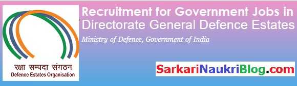 Sub Divisional Officer Recruitment Defence Estates Department 2019