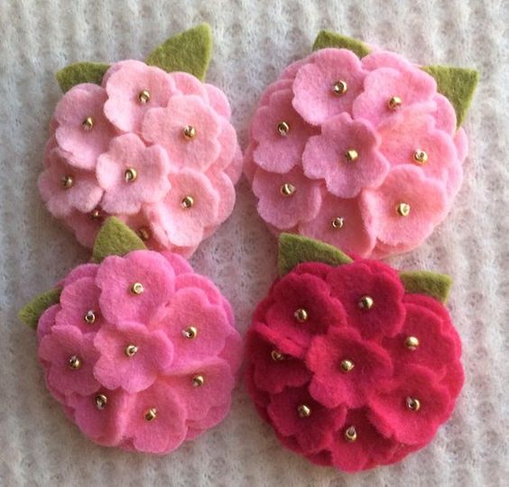 15 Ideas de cómo hacer hermosas flores de fieltro ~ lodijoella