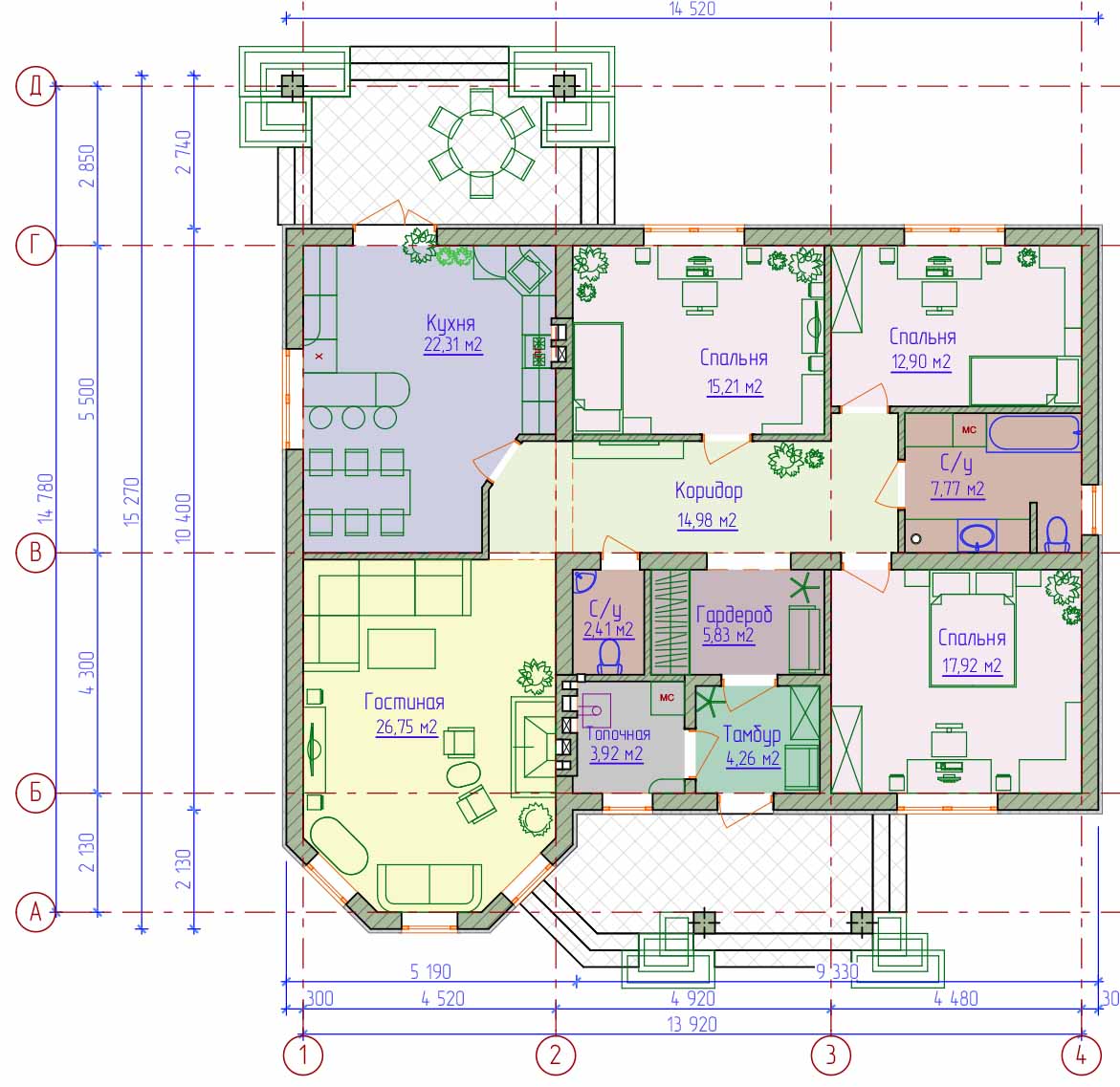 Проекты домов от Евгения Мороза: №100-12. Готовый проект дома с эркером ...