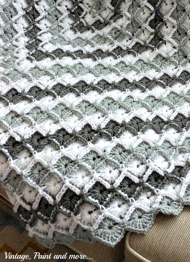 Grey Diamond Afghan Pattern | Vintage, Paint and more...