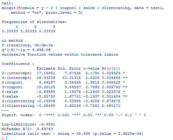 Marketing Yogi: How to interpret mlogit Output