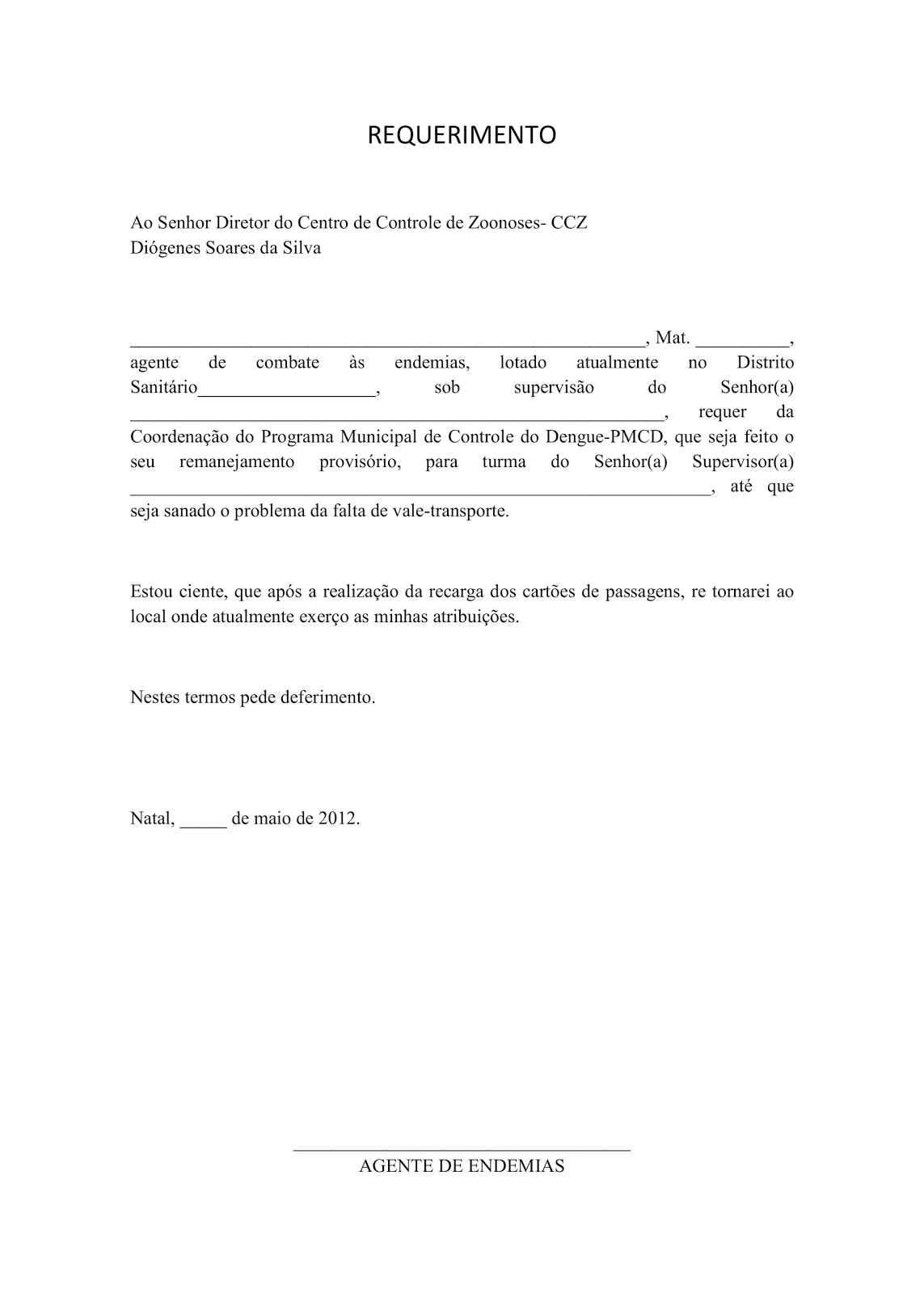 Modelo De Requerimento Word - FDPLEARN