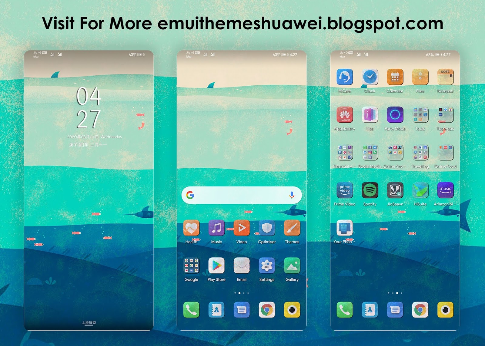 Underwater EMUI 9.1/10 Theme Download For Huawei Theme !! Honor Themes ...