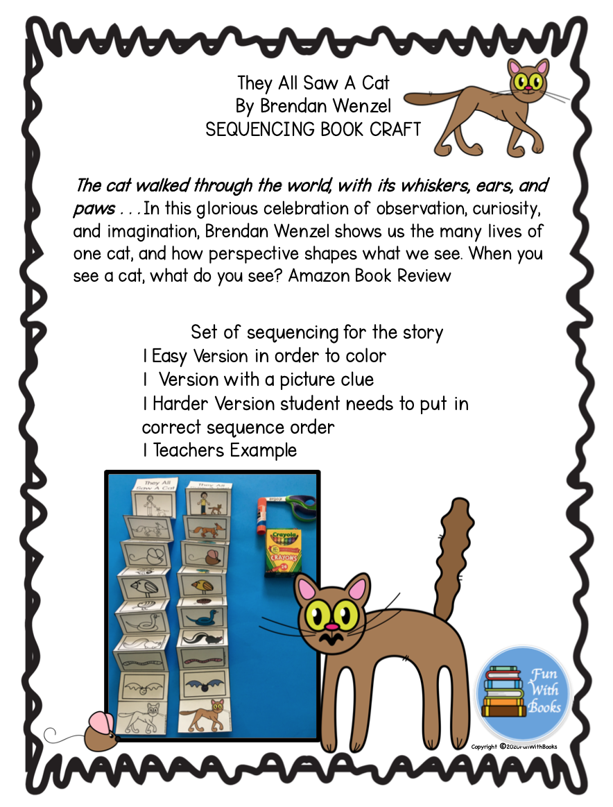 THEY ALL SAW A CAT SEQUENCING ~ Book Units by Lynn