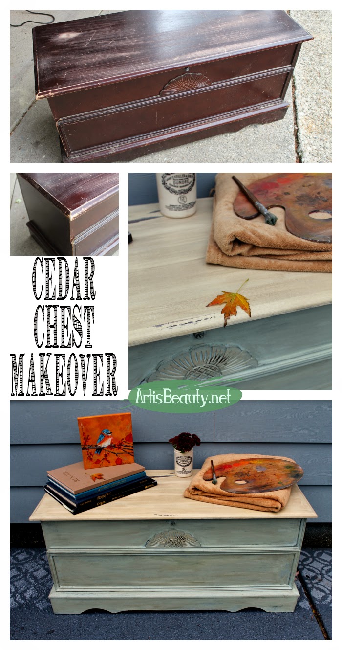 ART IS BEAUTY: Themed Furniture Makeover! Distressed Cedar Chest Makeover