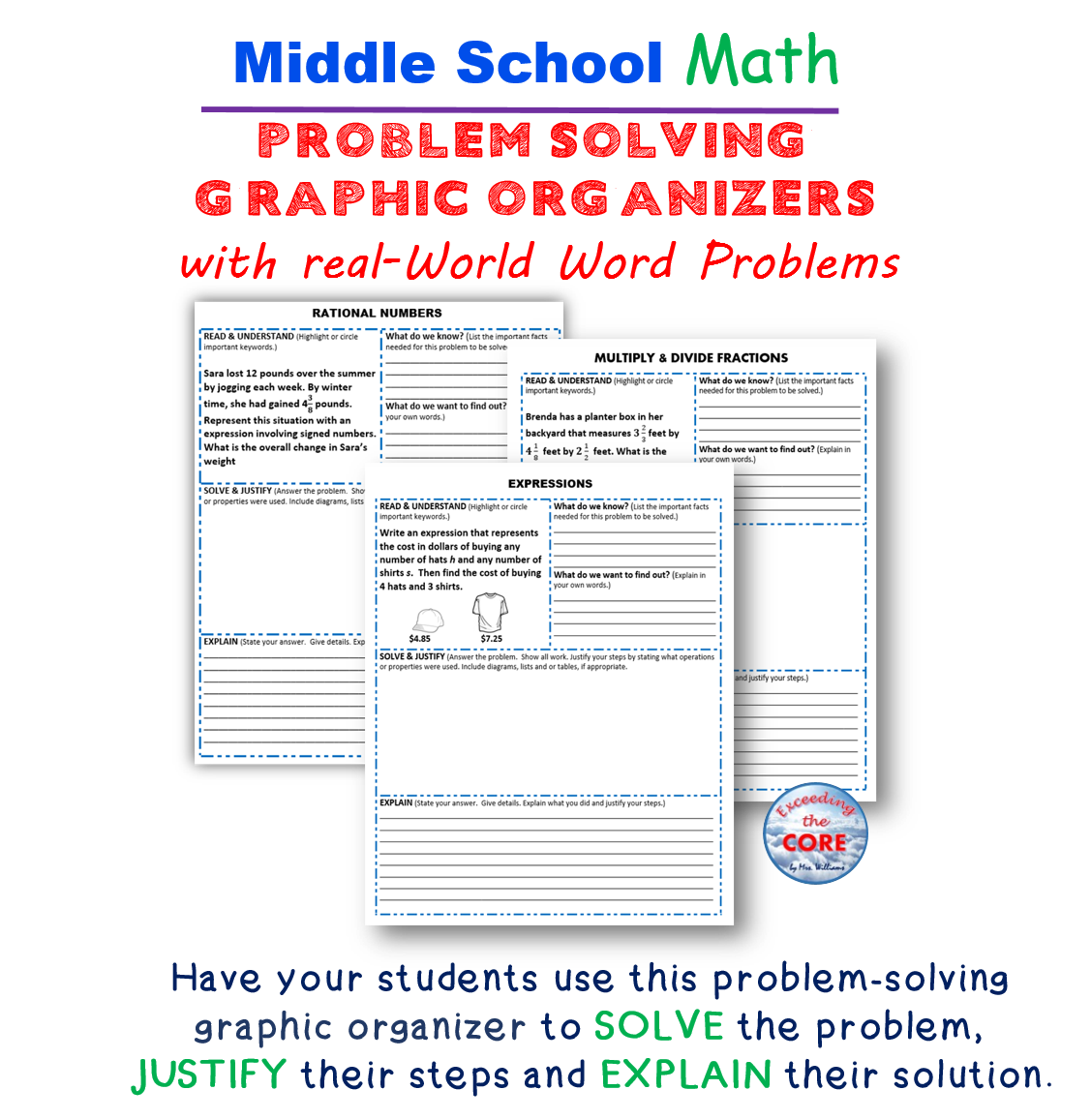 Exceeding the CORE: Graphic Organizers for Problem Solving