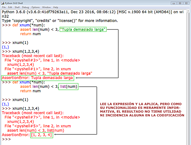 APRENDER A PROGRAMAR CON PYTHON: T2. ASSERT. AFIRMACIONES: DIME LA VERDAD.