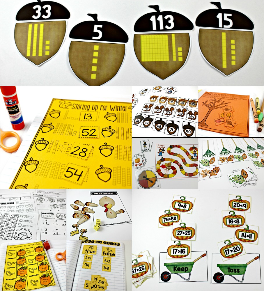 Fall Centers and Printables for K-2 Math - Tunstall's Teaching