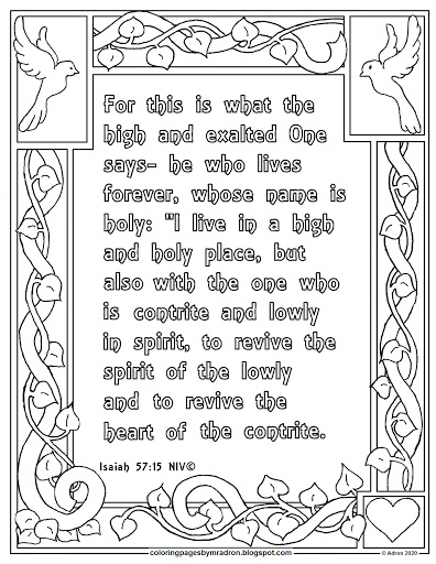 Coloring Pages for Kids by Mr. Adron: Free Isaiah 57:15 Print and color ...