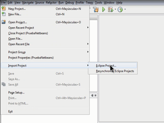 CoDejaVu: Como importar proyecto Eclipse en NetBeans