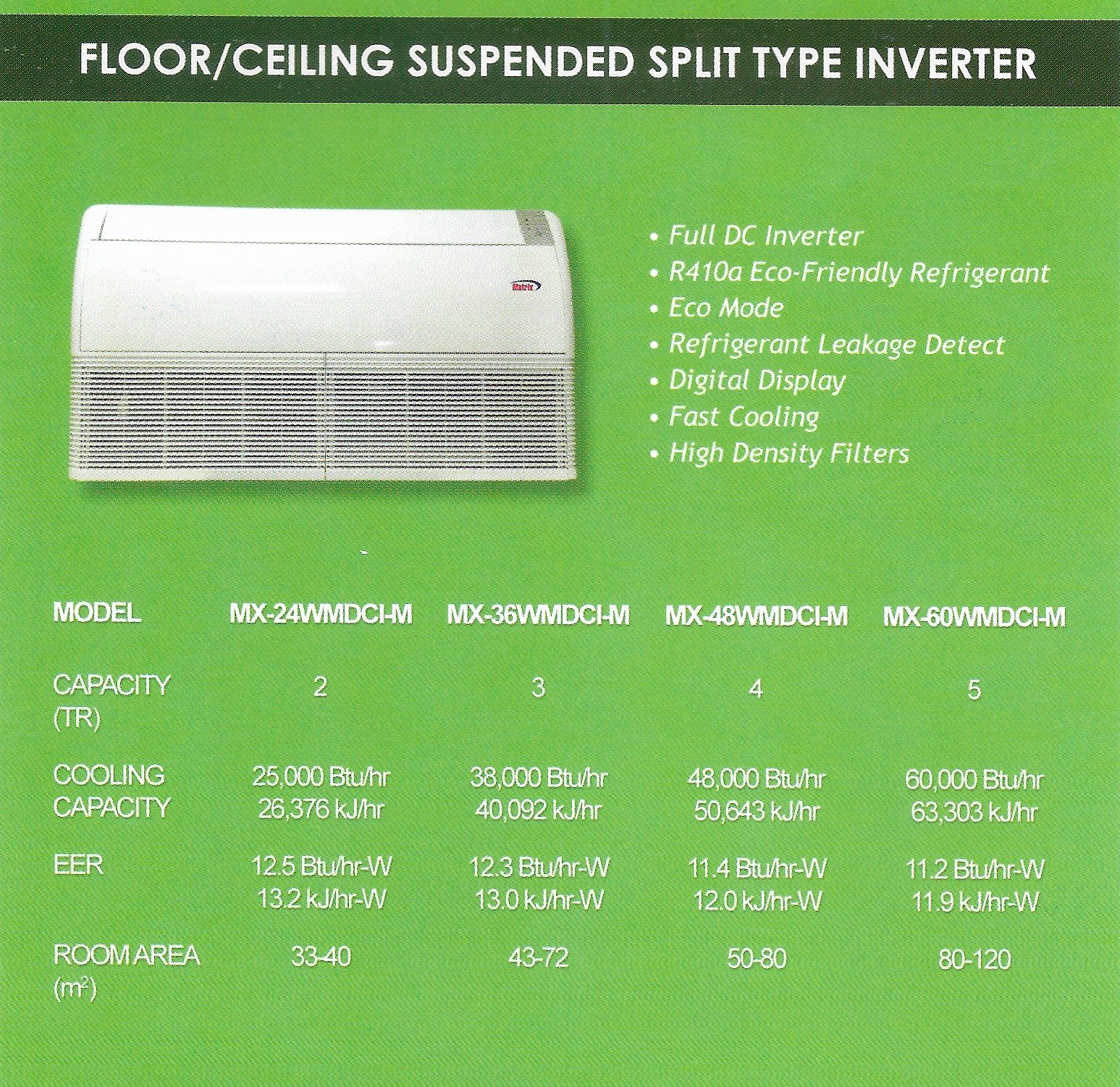 MaximaxSystems.com: MATRIX SPLIT CEILING AIR CONS - INVERTER