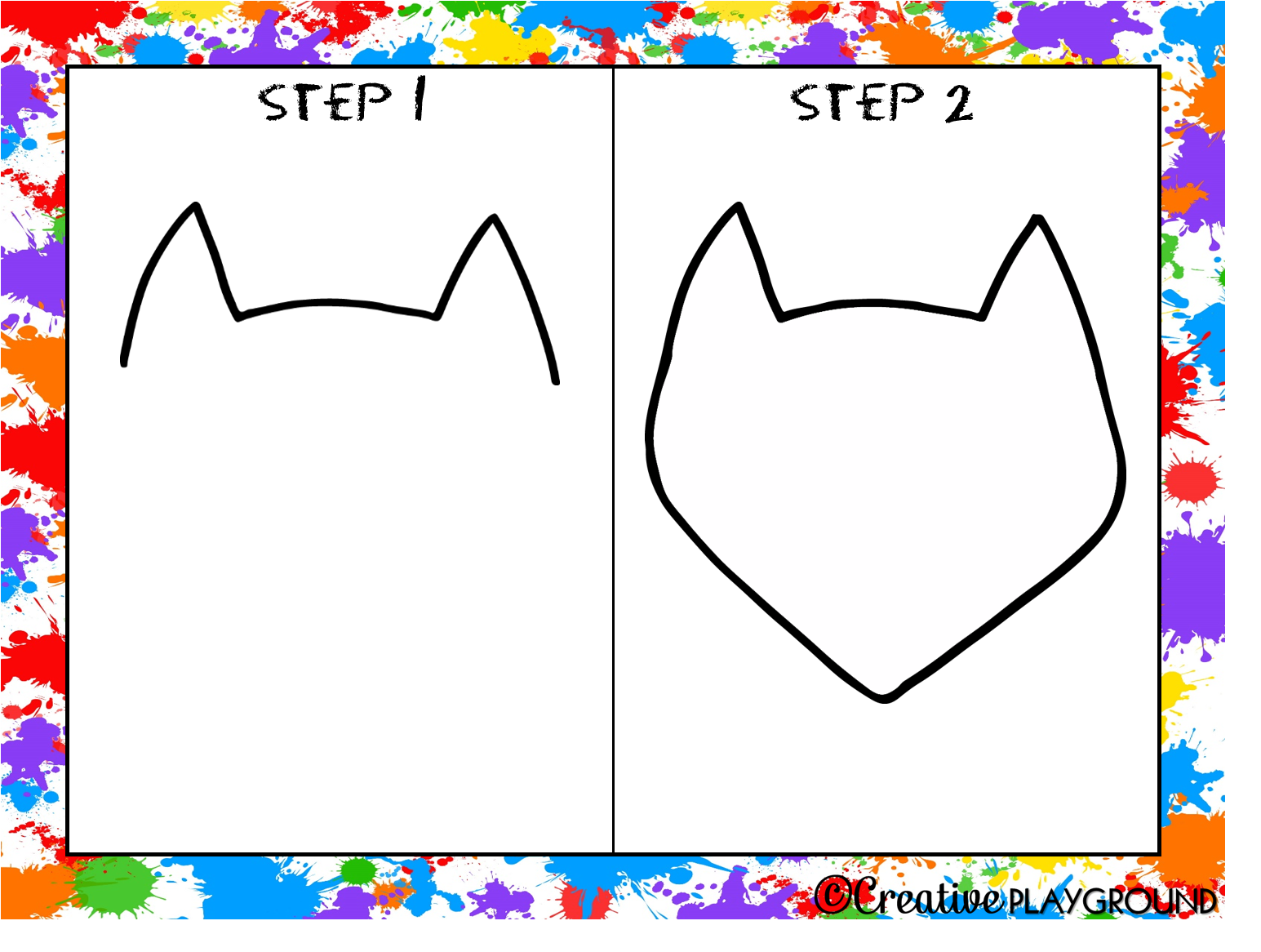 Creative Playground: A Directed Drawing Lesson of One Groovy Cat