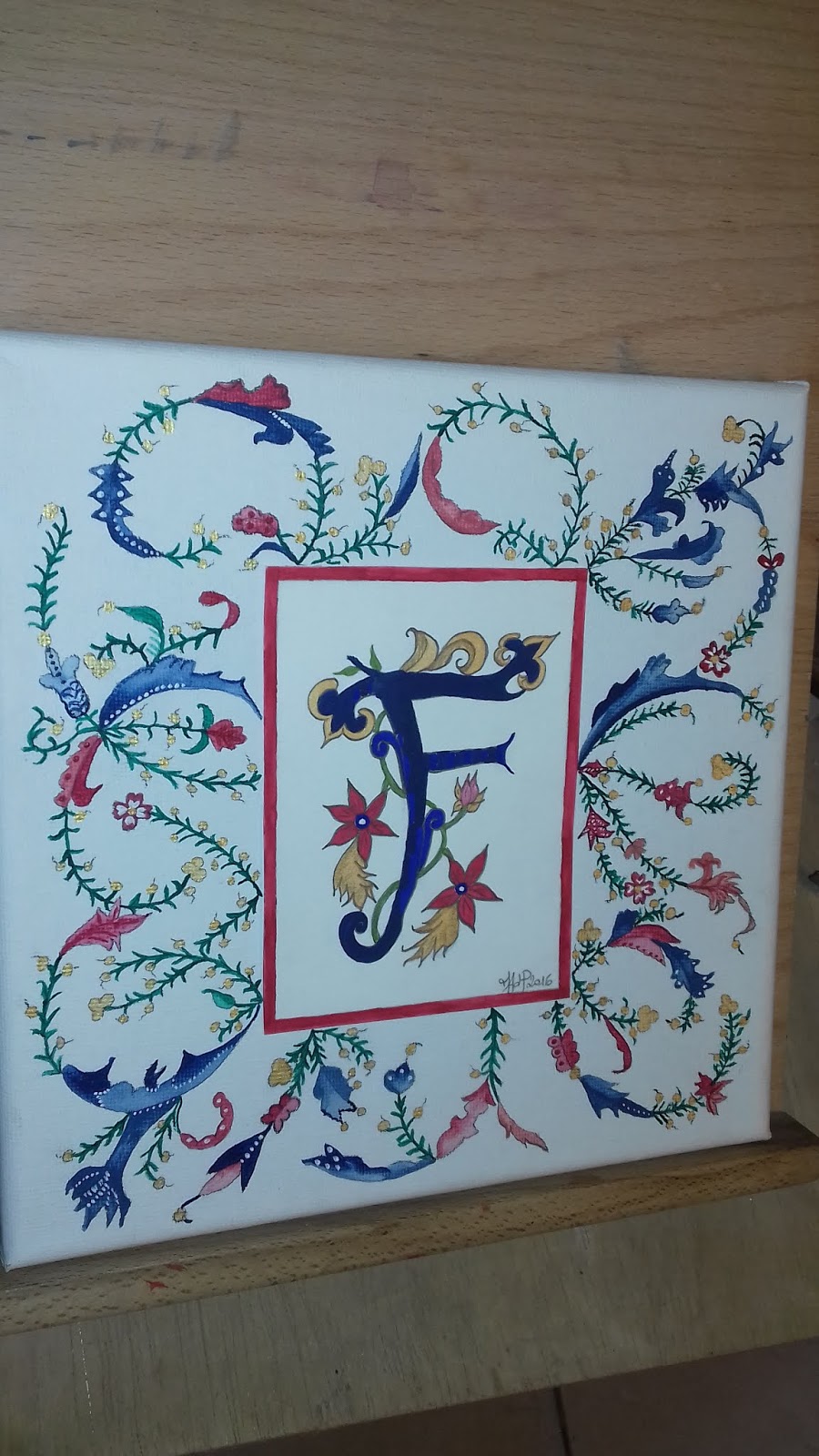 M.AdP - Lettrines & Illustrations enluminées : F enluminé pour Florence