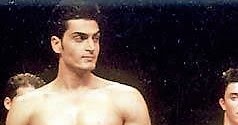 Shirtless Bollywood Men: Indian Model Rajeev Singh in shorts on the catwalk