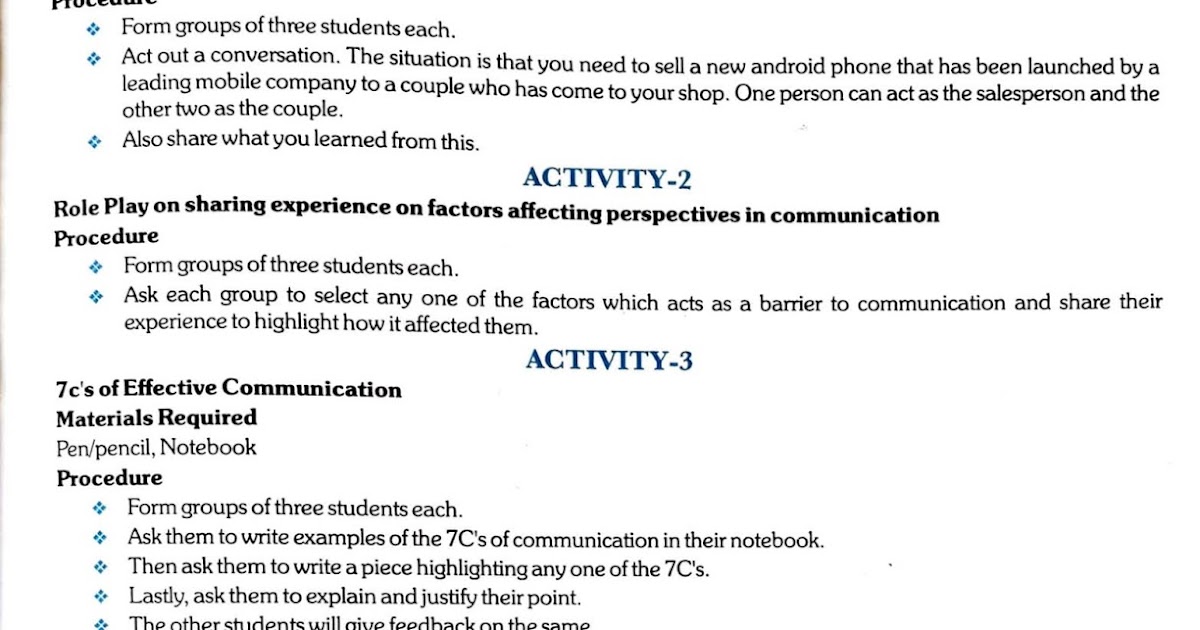 CLASS 9 PART A (UNIT - 1) COMMUNICATION SKILLS - I