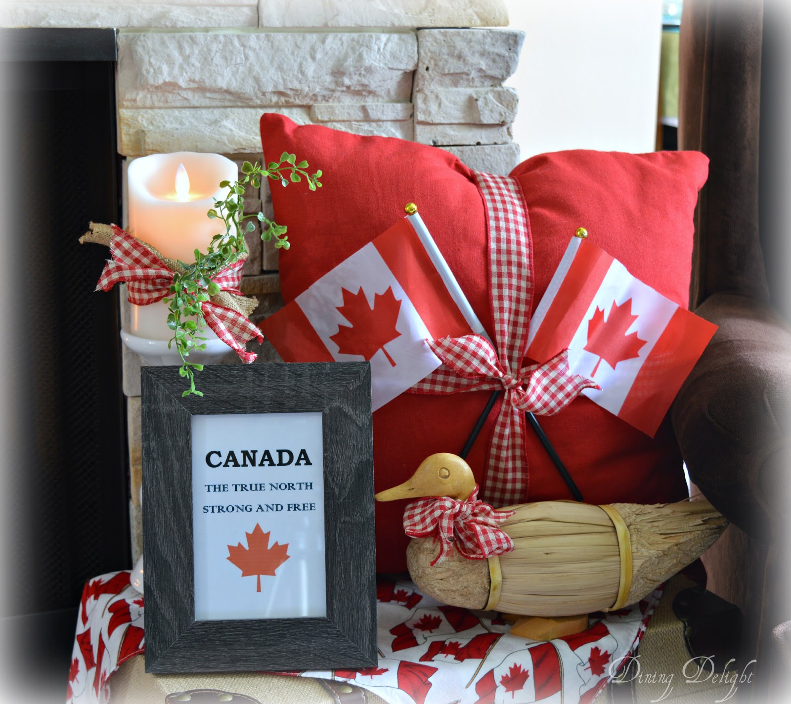 Dining Delight: Canada Day Mantel Decor