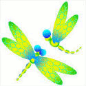 en gotas de rocío: Gifs: - Libélula colores -