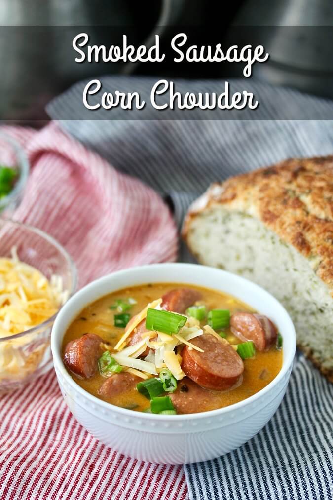 Beer and Smoked Sausage Corn Chowder | Cookbook Review | Karen's ...