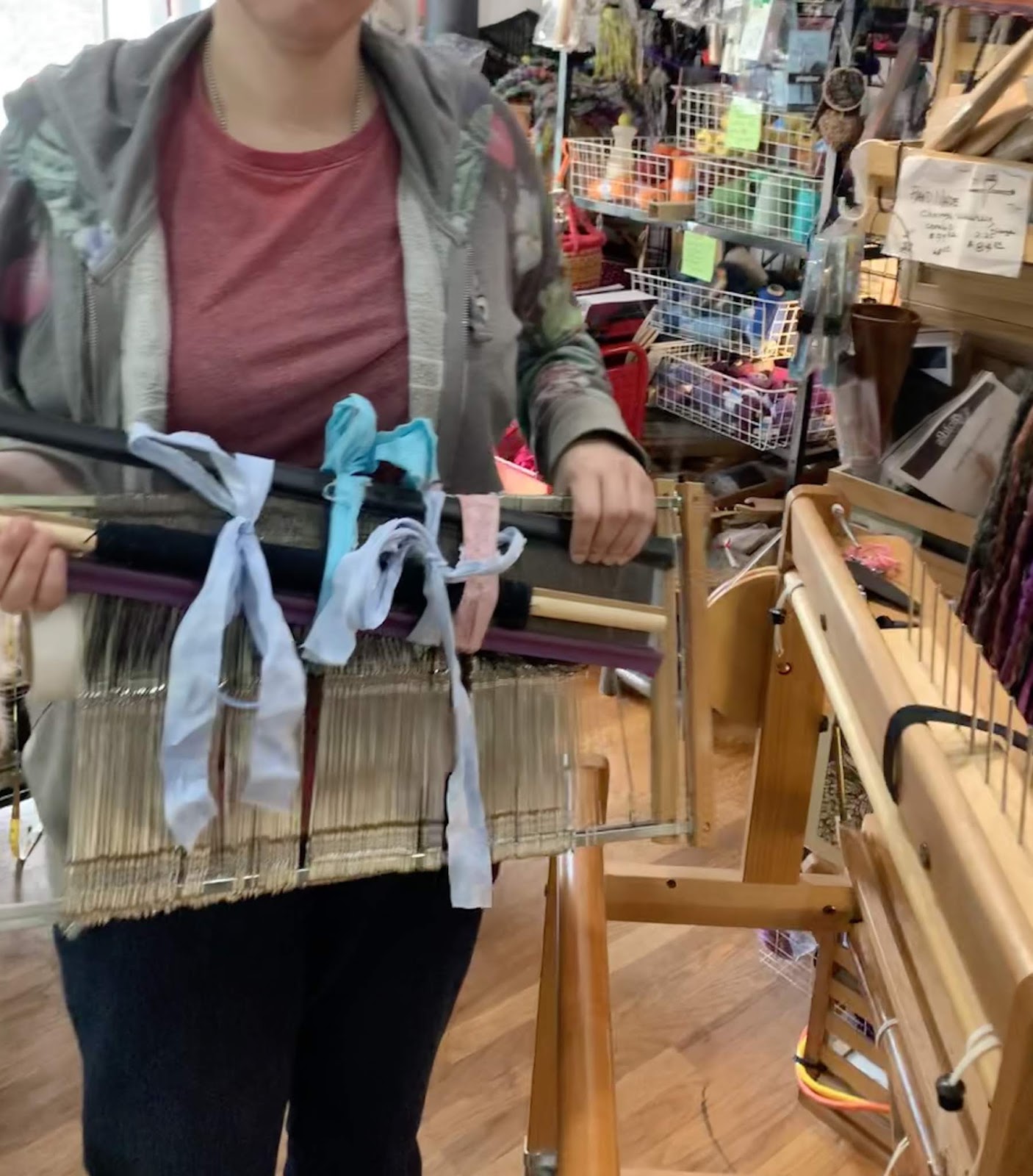 CENTERING WITH FIBER: Group weaving classes at Saori Santa Cruz